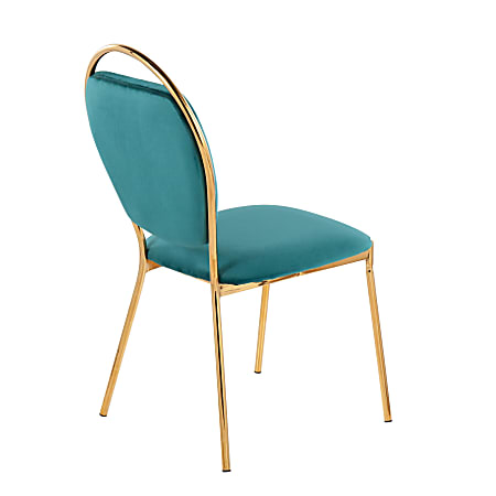 LumiSource Keyhole Contemporary Dining Chairs GoldGreen Set Of 2 Chairs ...