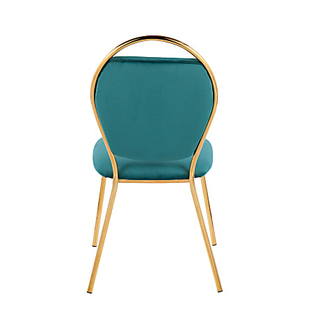 LumiSource Keyhole Contemporary Dining Chairs GoldGreen Set Of 2 Chairs ...