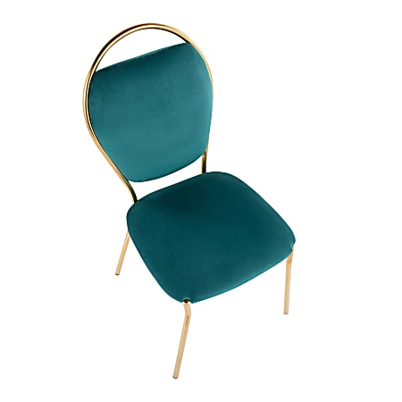 LumiSource Keyhole Contemporary Dining Chairs GoldGreen Set Of 2 Chairs ...