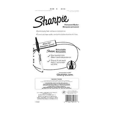 Sharpie Twin Tip Permanent Markers Assorted Basic Colors Pack Of 4 ...