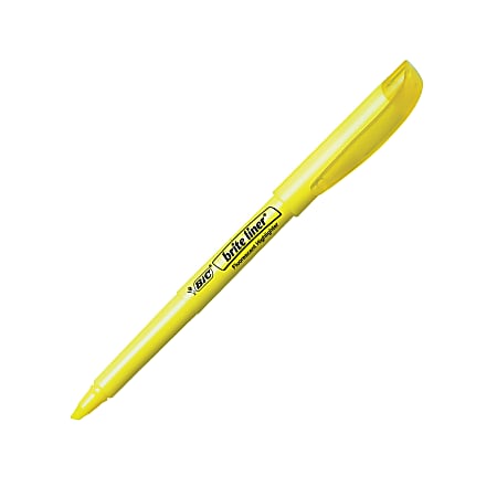 BIC Brite Liner Highlighters Chisel Point Yellow Box Of 24 - Office Depot