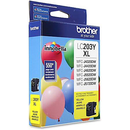 Brother LC203 Yellow High Yield Ink Cartridge LC203Y - Office Depot