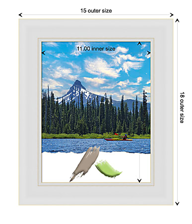 Amanti Art Flair Soft White Picture Frame 15 x 18 Matted For 11 x 14 ...