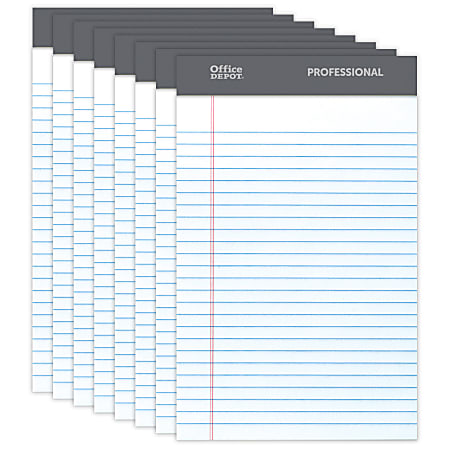 Office Depot Brand Professional Writing Pads 5 x 8 Narrow Ruled 50 ...