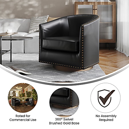 Flash Furniture Myles Club Style Commercial Barrel Accent Armchair with ...