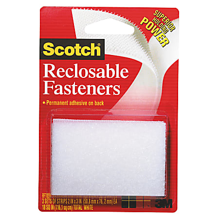 Scotch Recloseable Fasteners White 2 x 3 Pack Of 3 - Office Depot