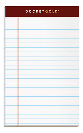 TOPS Docket Writing Tablet 5 x 8 Jr. Legal Rule White 50 Sheets Per Pad ...