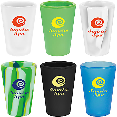 Custom Silipint Silishot Shot Glass 1.5 Oz Assorted Colors - Office Depot
