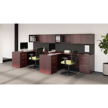 Lorell Essentials 48 W Rectangular Shell Computer Desk Mahogany ...