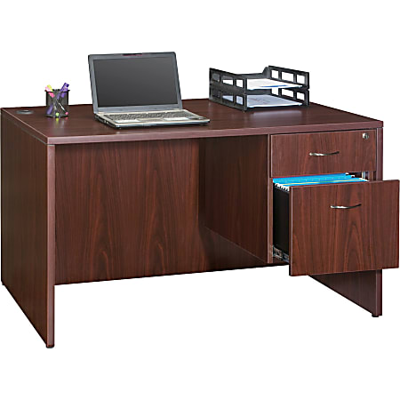 Lorell Essentials 48 W Rectangular Computer Desk Shell Mahogany ...