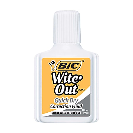 BIC Wite Out Quick Dry Correction Fluid With Foam Applicator White Pack ...
