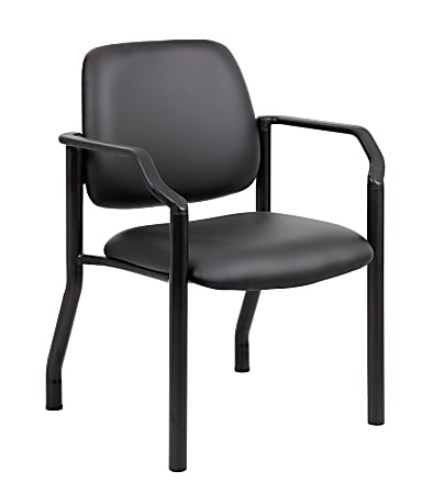 Boss Office Products Mid Back Guest Chair With Arms Black - Office Depot