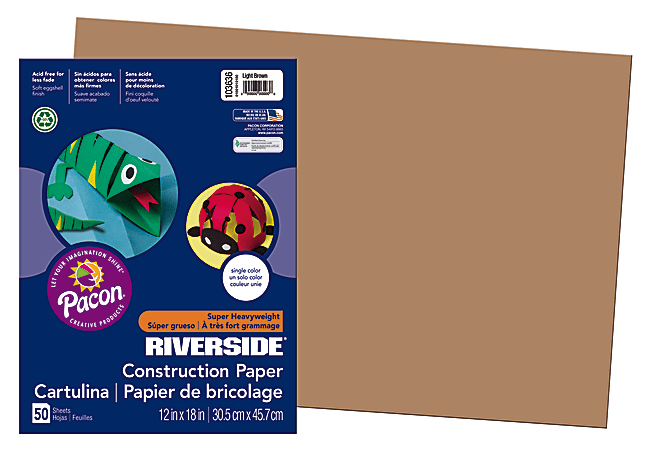Riverside Groundwood Construction Paper 100percent Recycled 12 x 18 ...
