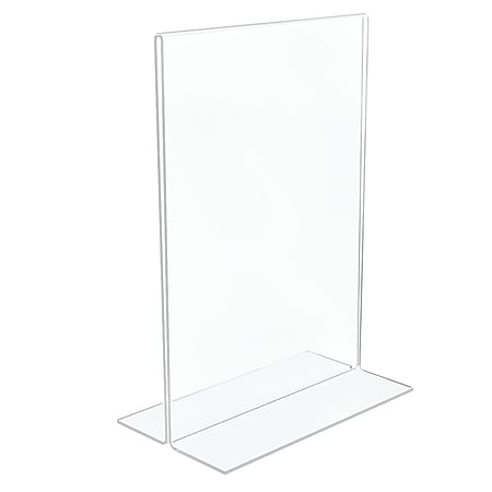 Office Depot Brand Stand Up Sign Holder Horizontal 5 H x 7 W Clear ...