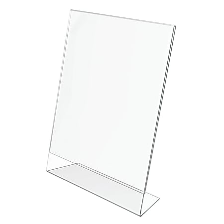 Office Depot Brand Slanted Sign Holder Vertical 11 H x 8 12 W Clear ...