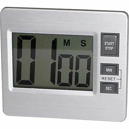 Tatco Desktop Digital Timer SilverBlack - Office Depot