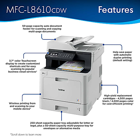 Brother Business MFC L8610CDW Laser All in One Color Printer - Office Depot