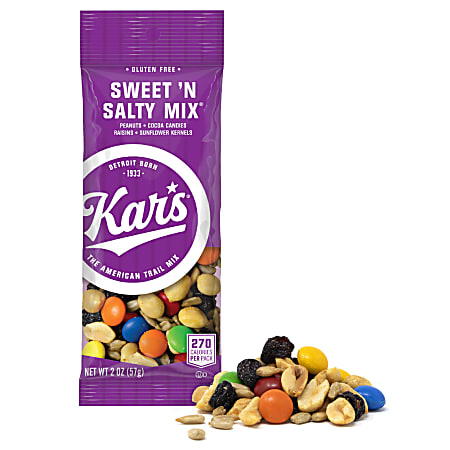 Kars Sweet n Salty Trail Mix 2 Oz Box Of 40 Packs - Office Depot