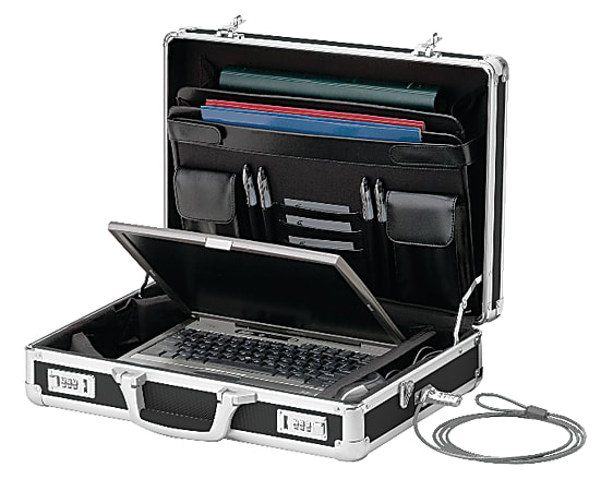 Vaultz Locking Laptop Briefcase Black - Office Depot