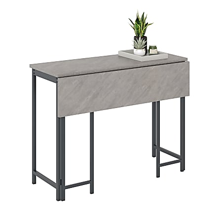 Sauder North Avenue Drop Leaf Dining Table 36 18 H x 47 12 W x 28 38 D Faux ConcreteBlack Office Depot