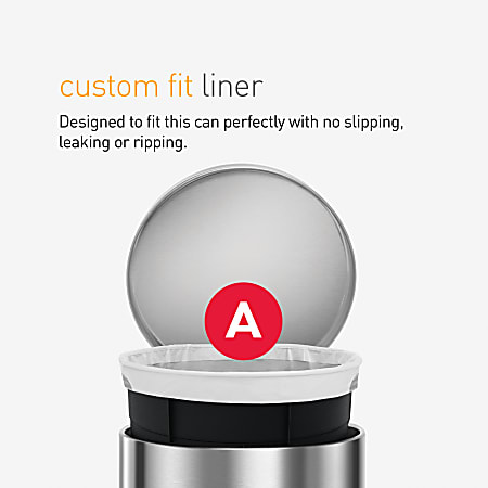 simplehuman Custom Fit Can Liners 0.03 mil 1.2 Gallons White Pack Of 360 Liners - Office Depot