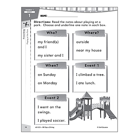 Shell Education 180 Days Of Writing Workbook1st Grade - Office Depot