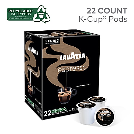 Lavazza Espresso Single Serve Keurig K Cup Pods Medium Roast Box Of 22 ...