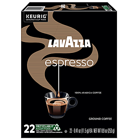 Lavazza Espresso Single Serve Keurig K Cup Pods Medium Roast Box Of 22 ...