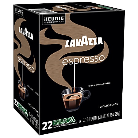 Lavazza Espresso Single Serve Keurig K Cup Pods Medium Roast Box Of 22 ...