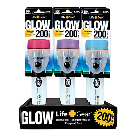 LifeGear 75percent Recycled LED Mini Glow Flashlight Assorted Colors No ...