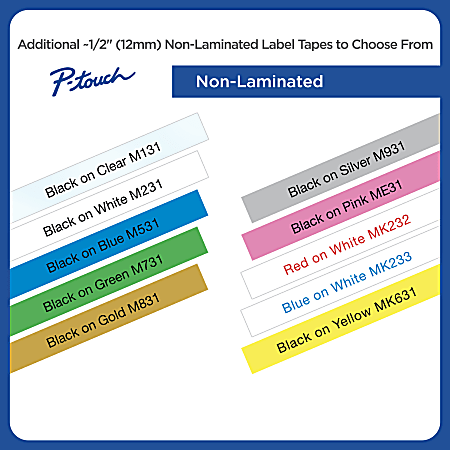 Brother M 231 Black On White Tape 0.47 x 26.2 - Office Depot