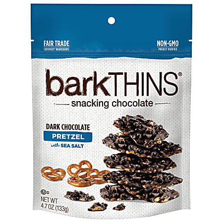 barkTHINS Dark Chocolate Pretzel Snacks 4.7 Oz - Office Depot