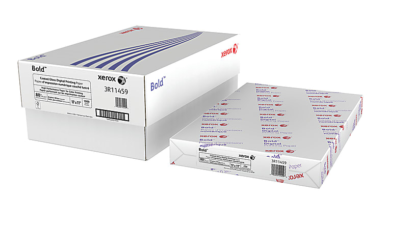 Xerox Bold Digital Coated Gloss Printing Paper 4 Reams Ledger 11 x 17 ...