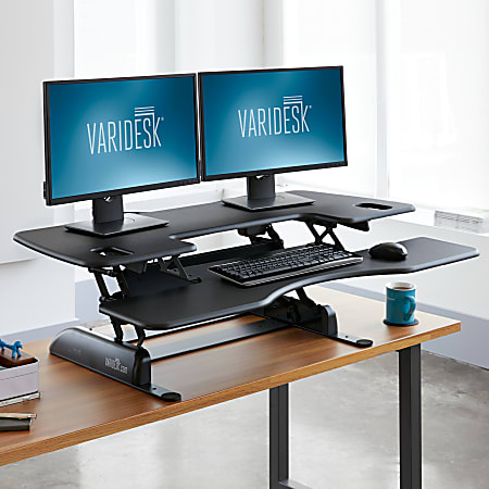 VariDesk ProPlus Manual Standing Desk Riser 17 12 H x 48 W x 24 D Black ...