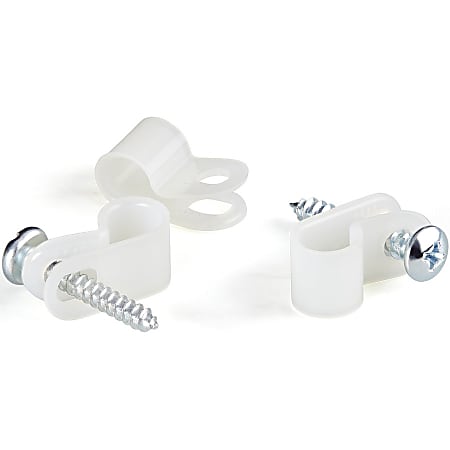 StarTech.com 100 Pack Screw Mount Cable Clamps Wire FastenerHolder R ...