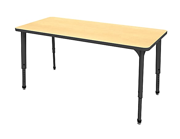 Marco Group Apex Series Rectangle Adjustable Table 30 H 72 W x 30 D MapleBlack Office Depot