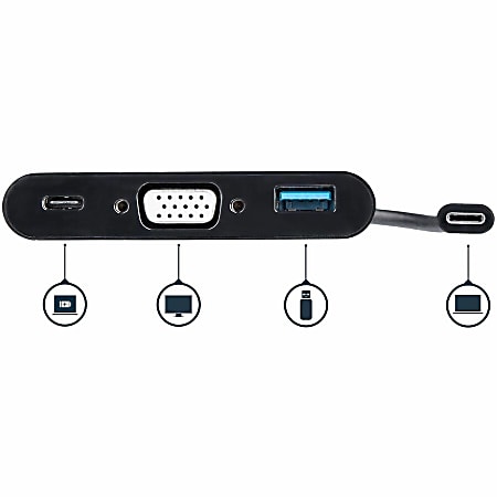 StarTech.com USB C VGA Multiport Adapter USB A Port with Power Delivery ...