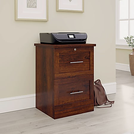 Realspace 17 D Vertical 2 Drawer File Cabinet Mulled Cherry Office Depot