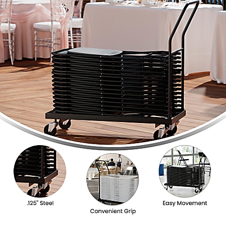 Flash Furniture Folding Chair Dolly 41 12 H x 18 12 W x 39 12 D Black ...