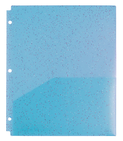 Office Depot Brand Fashion 2 Pocket Poly Folder 8 12 x 11 Blue Glitter ...