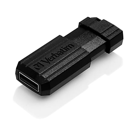 Verbatim PinStripe USB Flash Drive 64GB Black - Office Depot