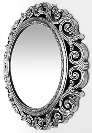 Infinity Instruments Antique Look Round Wall Mirror 22 12 H x 22 12 W x ...