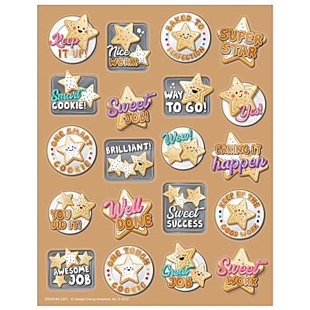 Eureka Scented Stickers Medium Star Cookies Sugar Cookie 80 Stickers ...