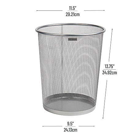 Mind Reader Metal Mesh Trash Can 4.4 Gallon Waste Paper Basket 13 34 H ...