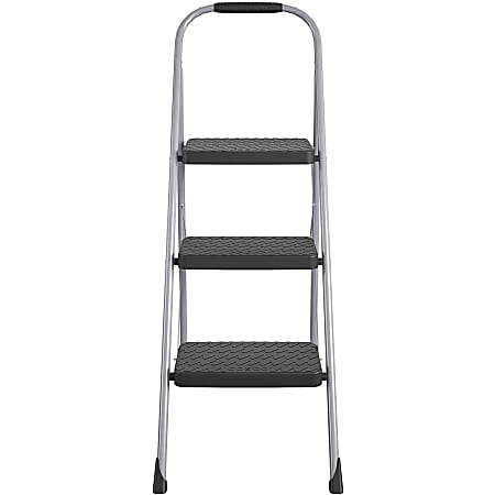 Cosco Ultra Thin 3 Step Ladder 200 Lb Capacity 52 34 BlackPlatinum ...