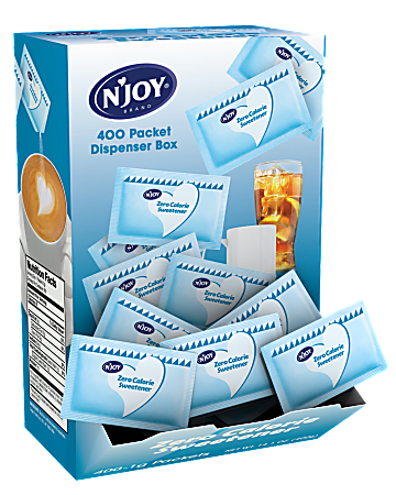 NJOY Aspartame Packets With Dispenser Blue Box Of 400 - Office Depot
