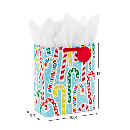 Hallmark 13 Large Christmas Gift Bag With Tissue Paper Candy Canes on ...