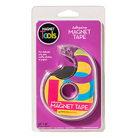 Dowling Magnets Magnet Tape In Dispenser 34 x 25 Black Pack Of 3 Rolls ...