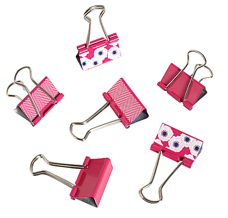 See Jane Work Binder Clips Pink Pack Of 6 - Office Depot