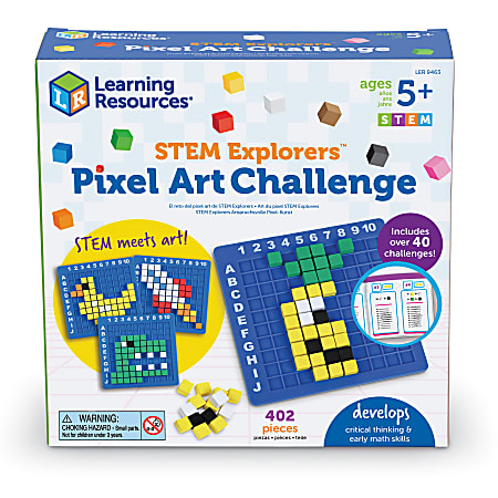 Learning Resources STEM Explorers Pixel Art Challenge 5 12 x 5 12 ...